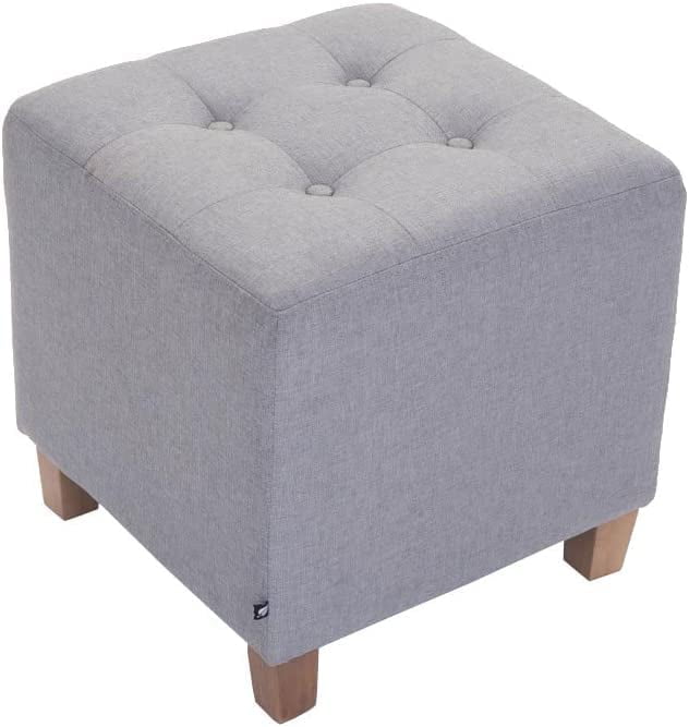 AFIRAA Velvet Ottoman Modern MultiFunctional Square Foot Stool with ...