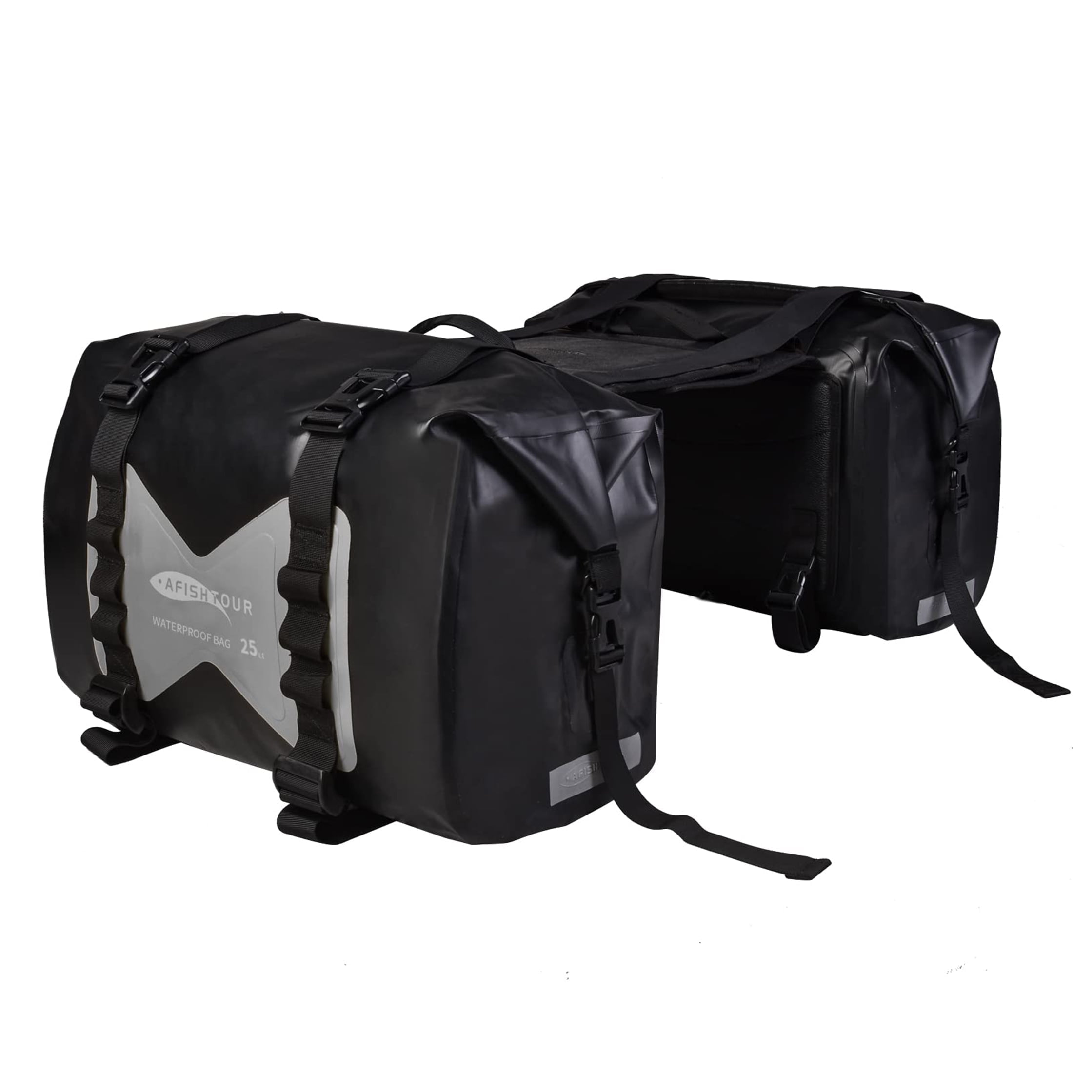 AFISHTOUR Motorcycle Saddlebags, 50L Detachable Waterproof Motorcycle ...