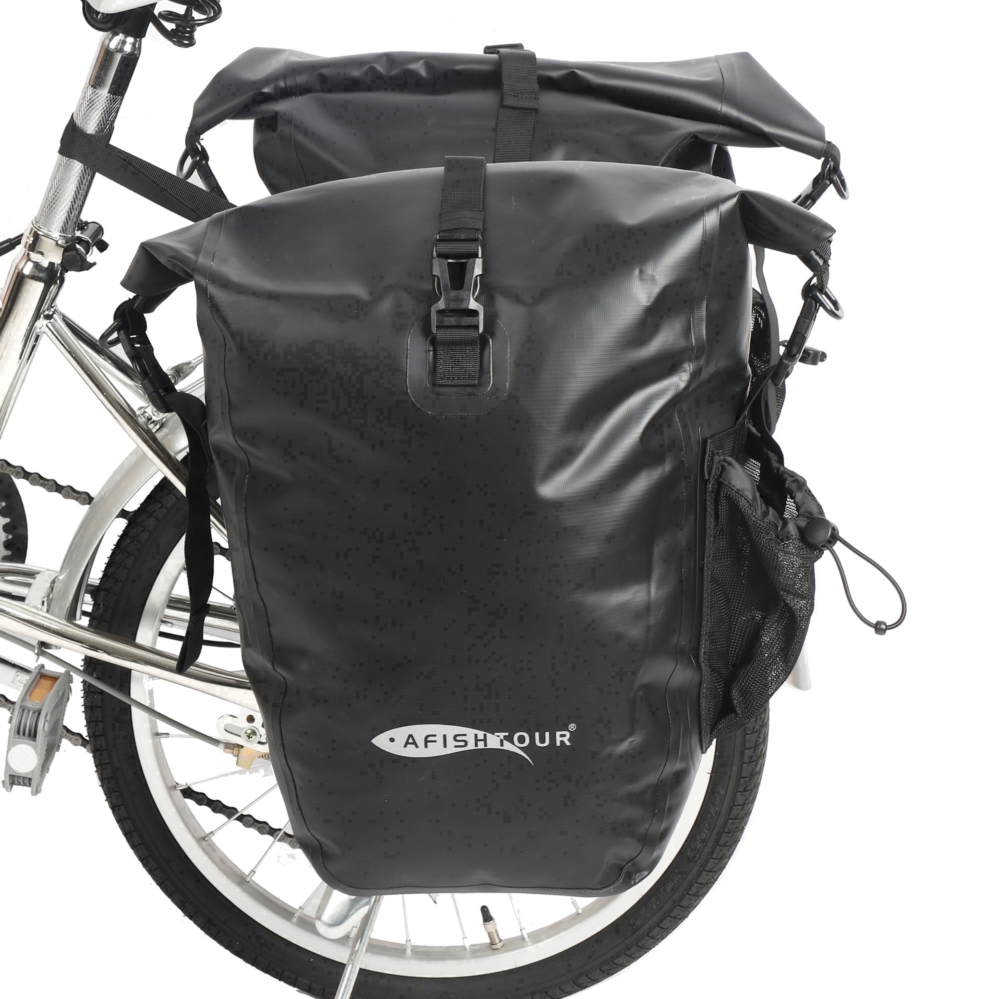 AFISHTOUR Waterproof Bike Panniers, 50L Bike Bags for Bicycle Rear Rack ...