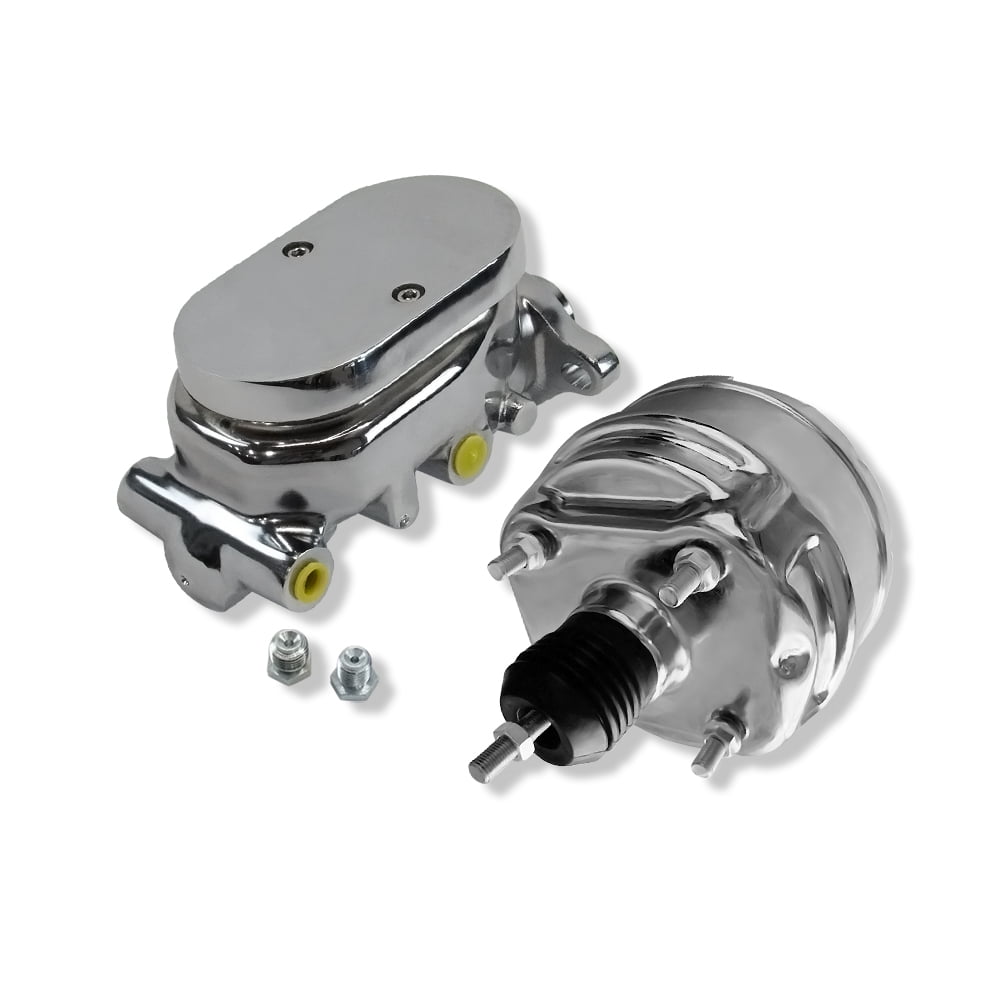 AFLLE RACING Chrome 8" Dual Diaphragm Brake Booster Bendix Style ...