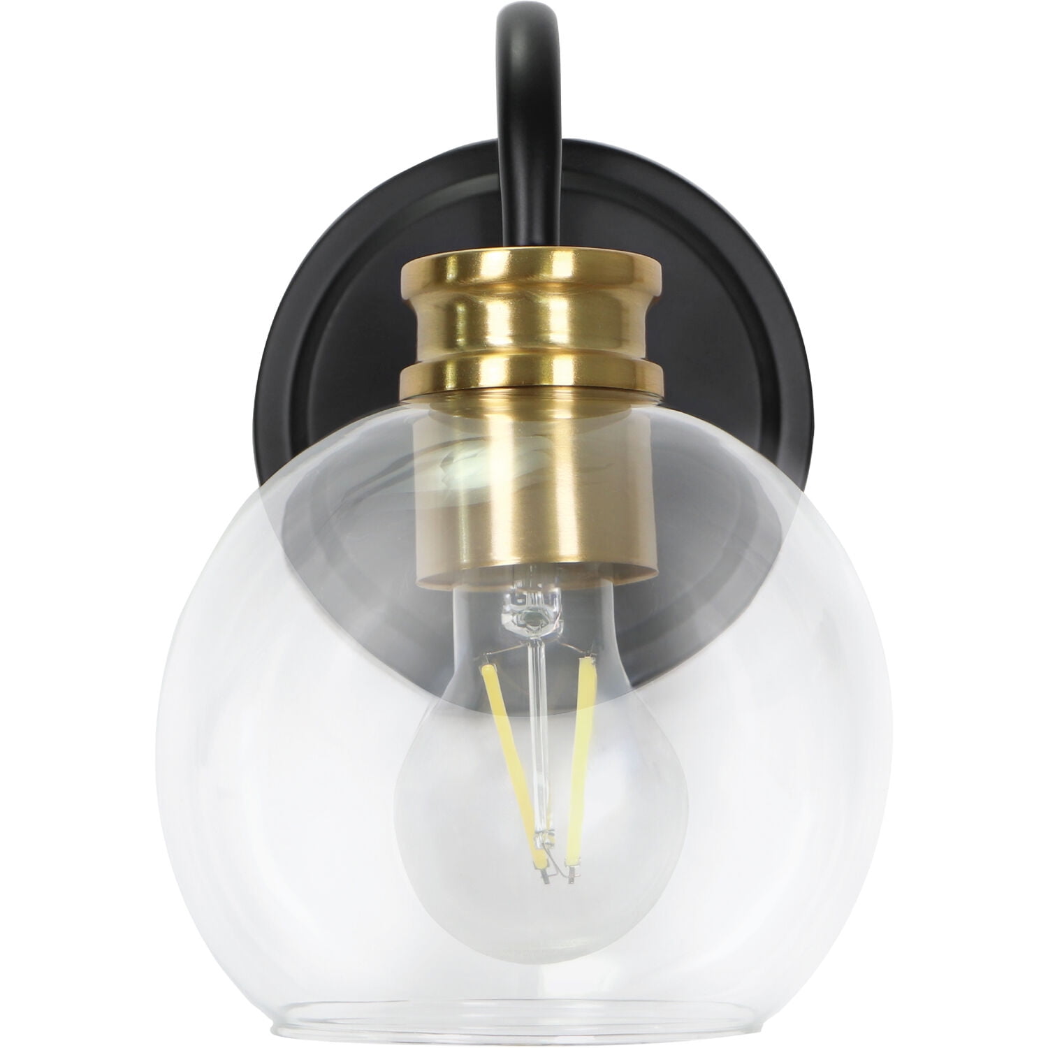 AFLighting 1-Light Vanity Sconce Lighting with Modern Brass Trim,9165 ...