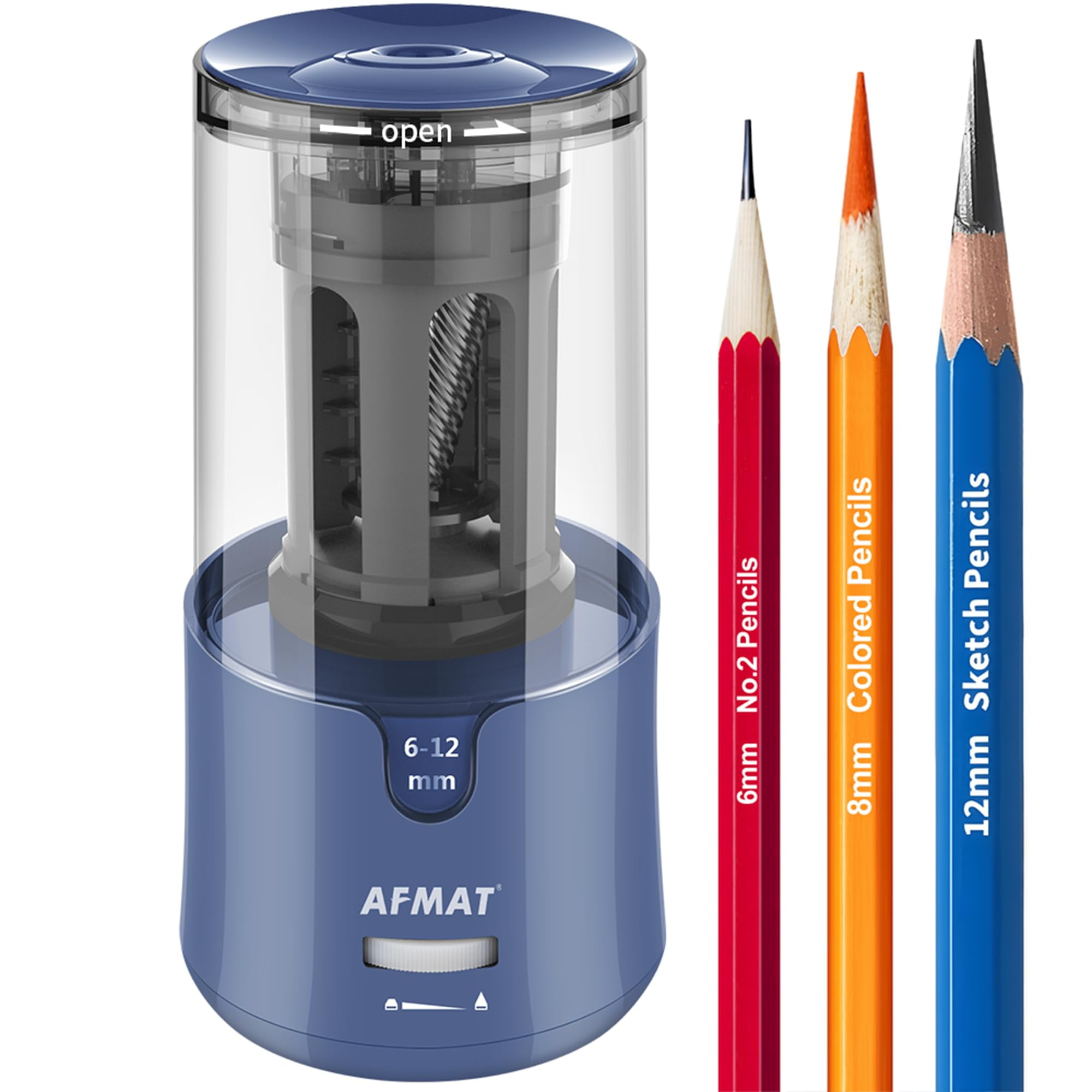 AFMAT Electric Long Point Pencil Sharpener for Artist, Auto Stop & Fast ...