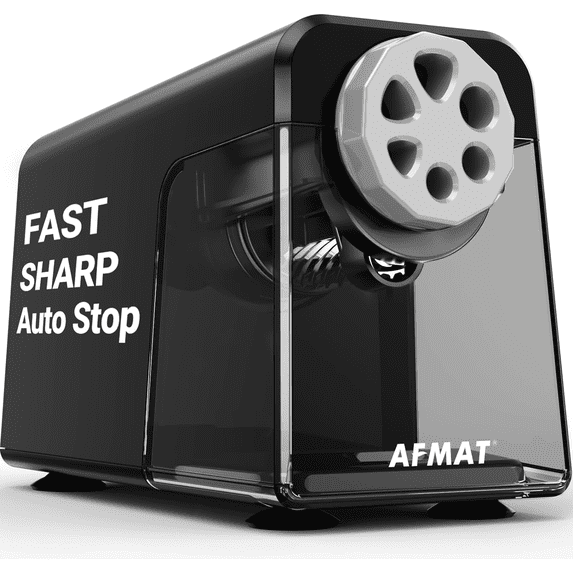 AFMAT Corded Electric Pencil Sharpener, 6-Hole, Auto Stop, Heavy Duty ...