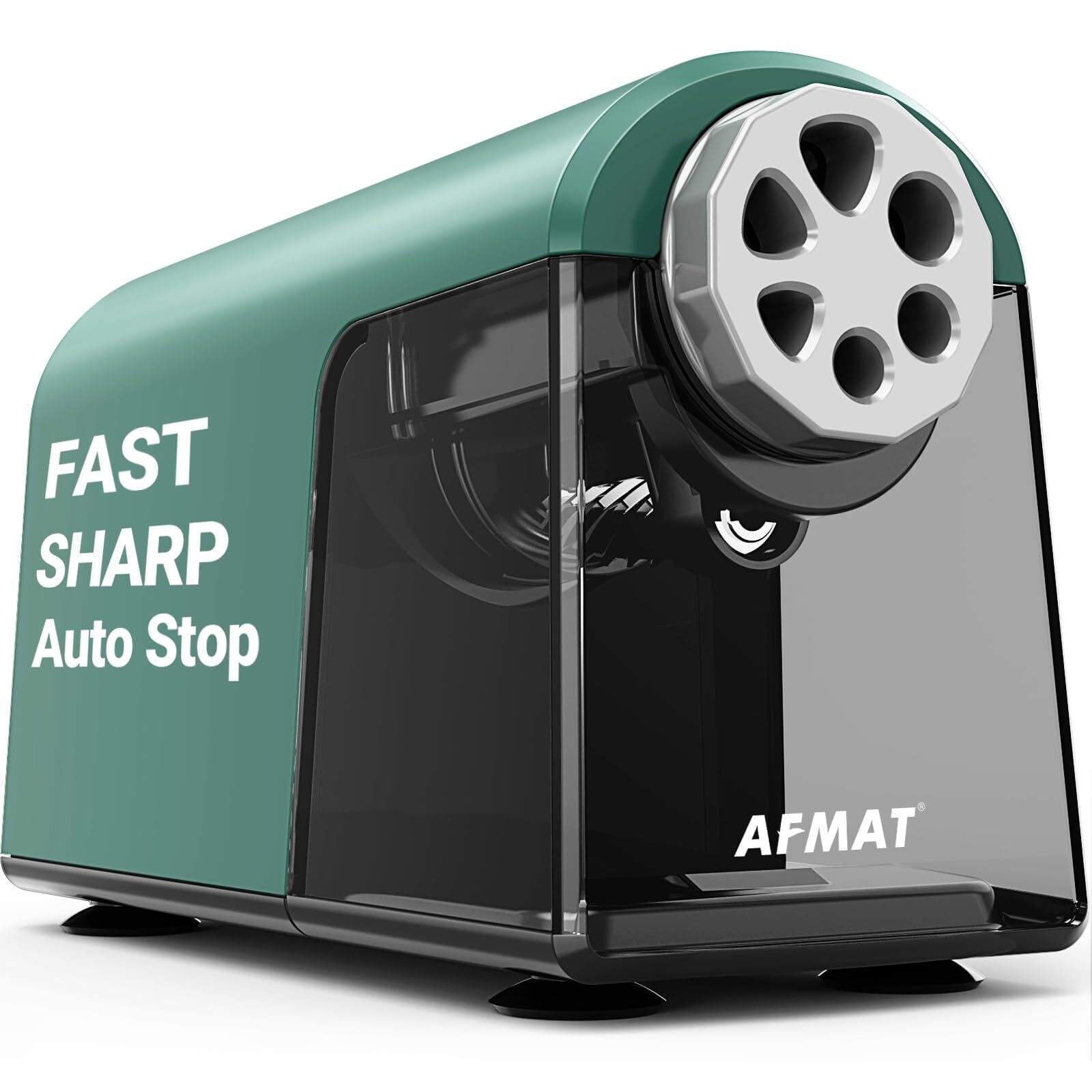 AFMAT Heavy Duty Electric Pencil Sharpener Green with Auto Stop and 6 ...