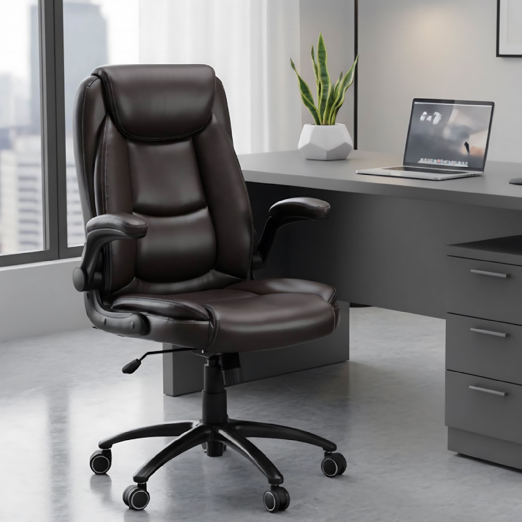 AFO Big and Tall Ergonomic Office Chair, High-Back Executive Leather ...