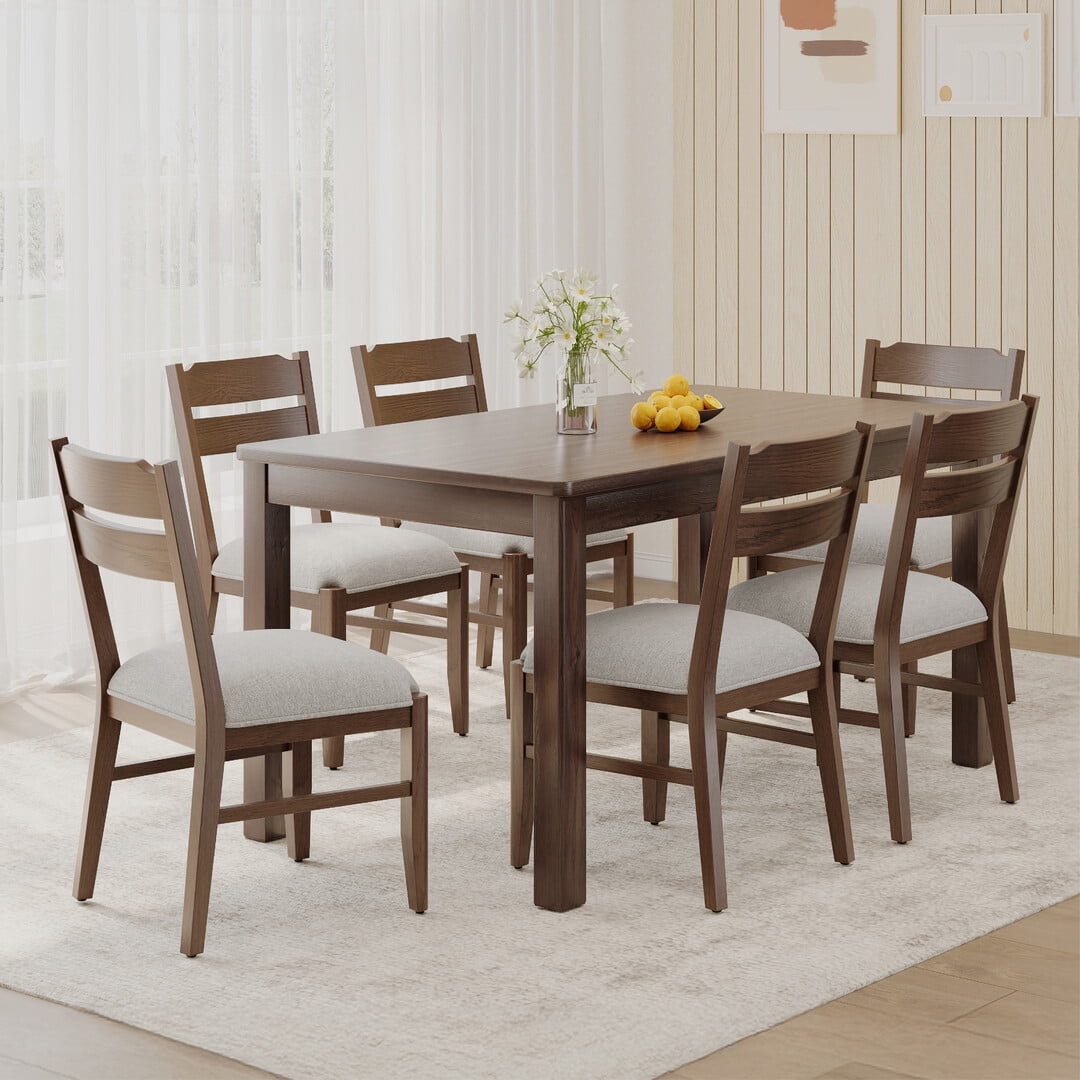 COLAMY Dining Chair Set of 6,Farmhouse Upholstered Kitchen Chair with ...