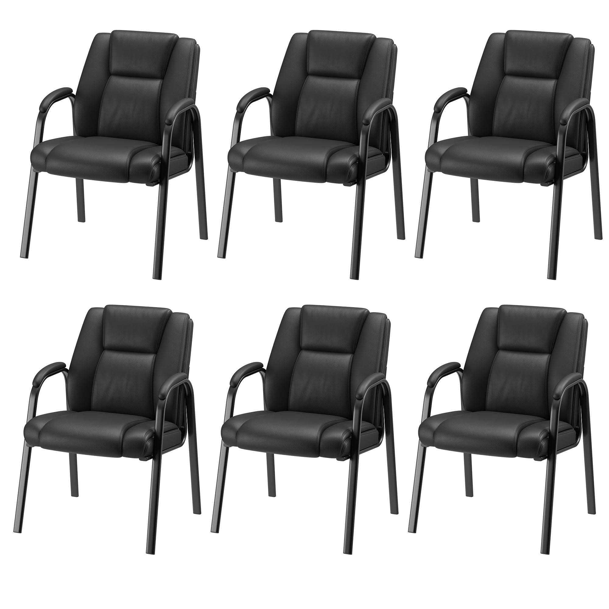 AFO Leather Upholstered Office Reception Guest Chair Set of 6,Waiting ...