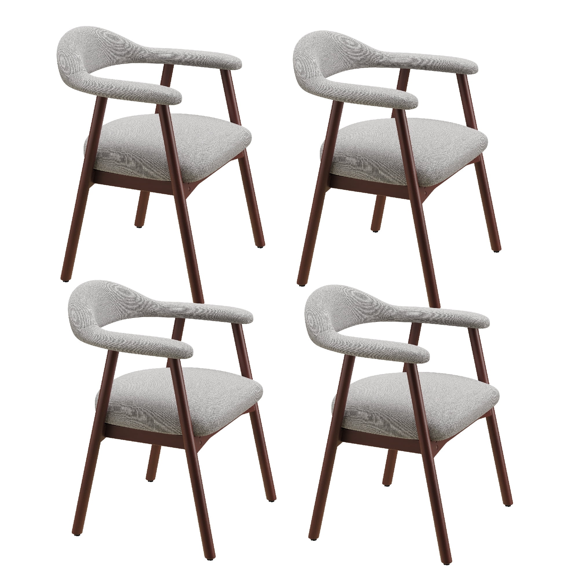 AFO Mid-Century Upholstered Dining Chairs Set of 4, Modern Fabric ...