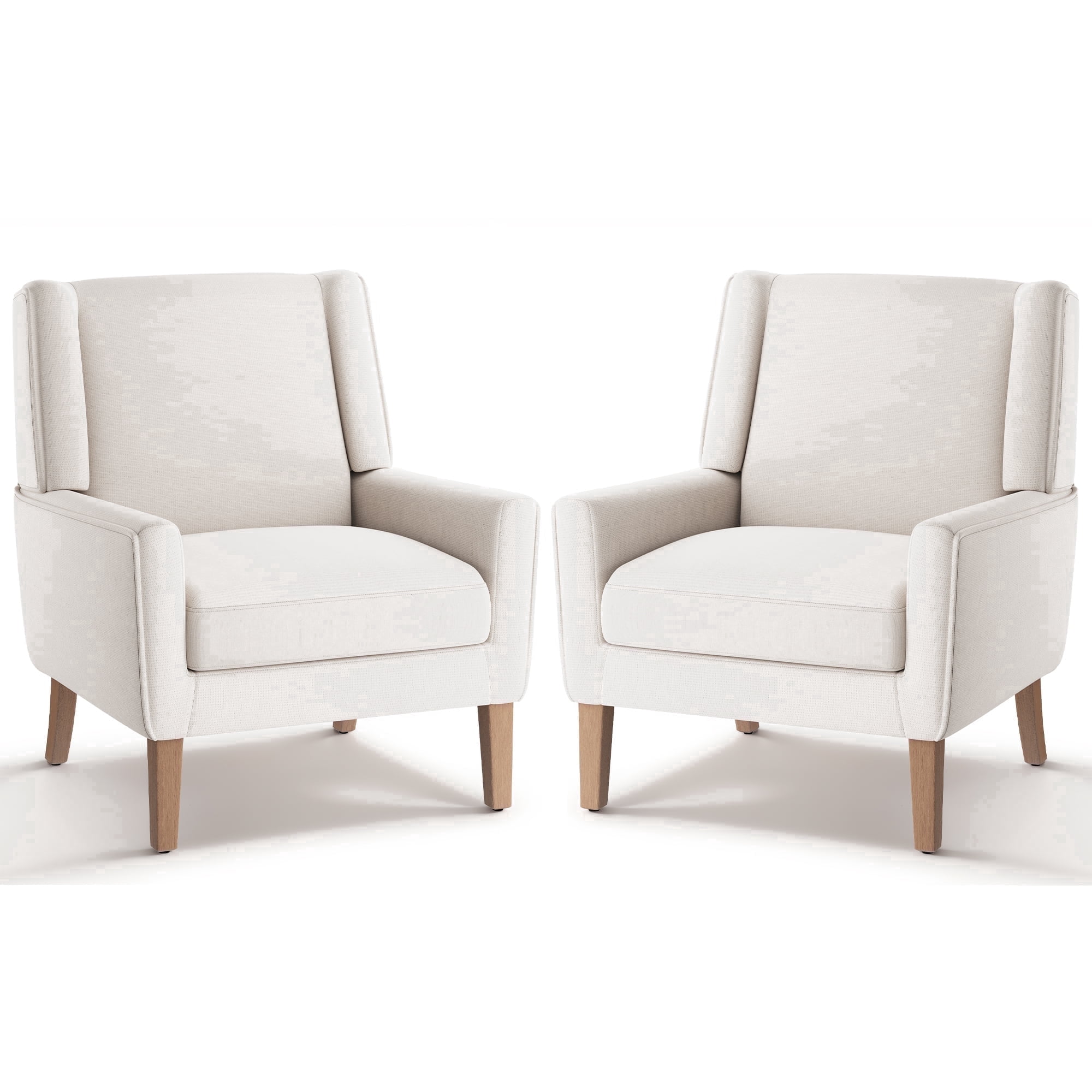 AFO Modern Accent Chair Set of 2, High Back Upholstered Fabric Armchair ...