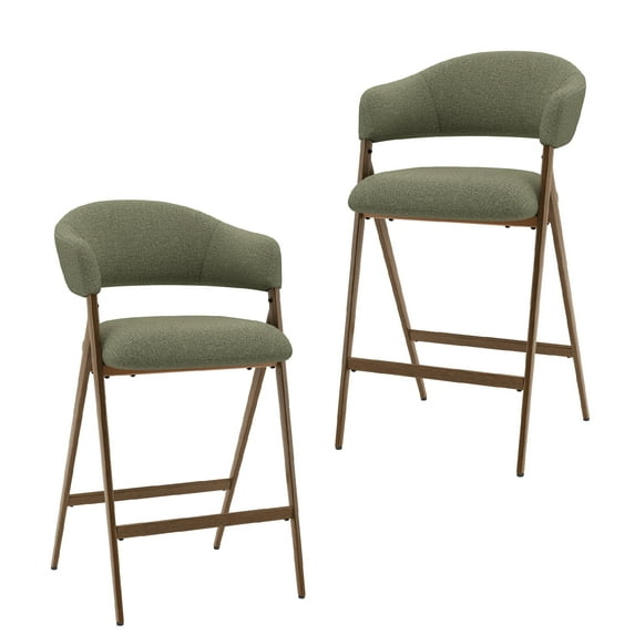 AFO Upholstered Bar Stools Set of 2, 26.5" Counter Height Chairs with ...