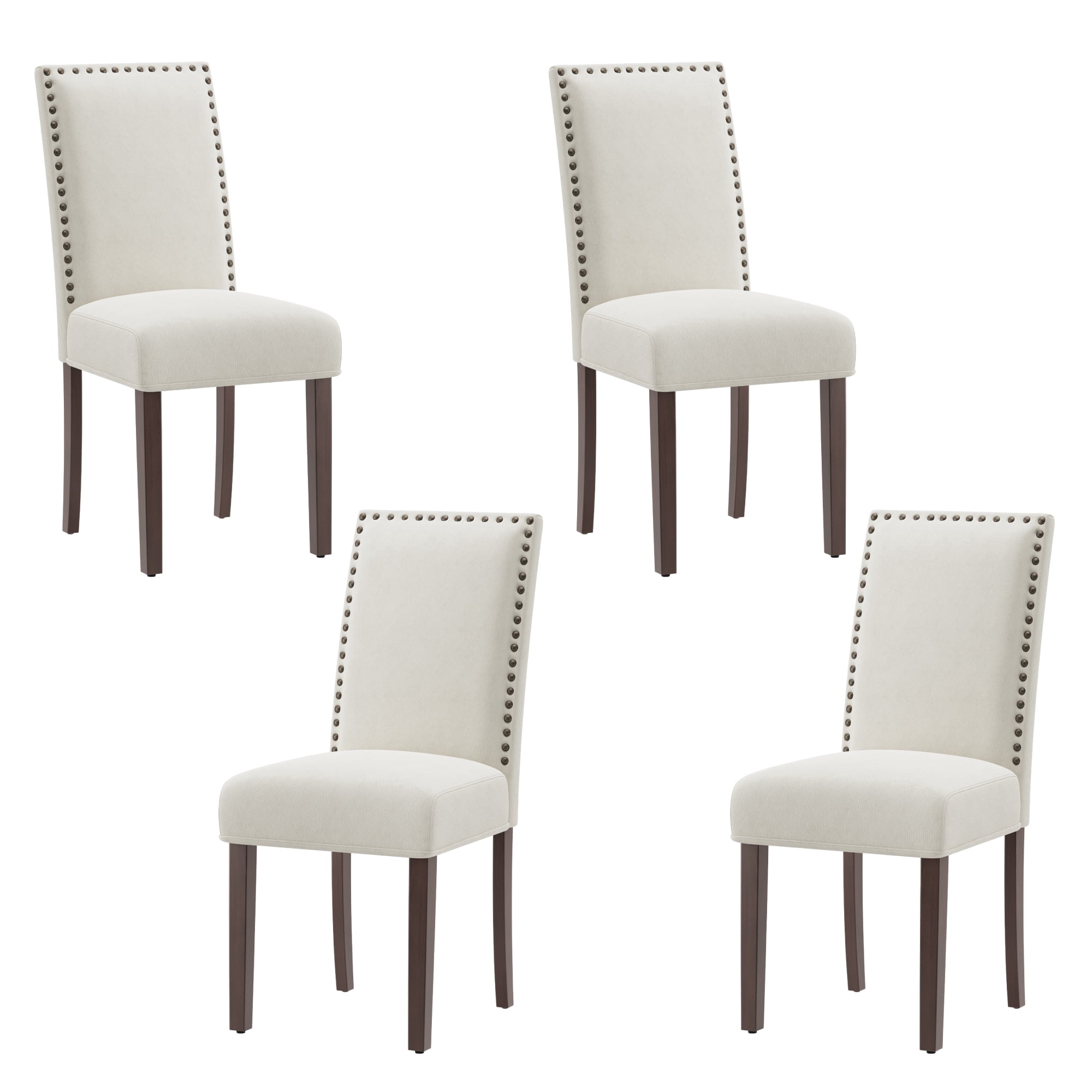 AFO Upholstered Dining Chairs Set of 4, Fabric Kitchen Side Chairs with ...
