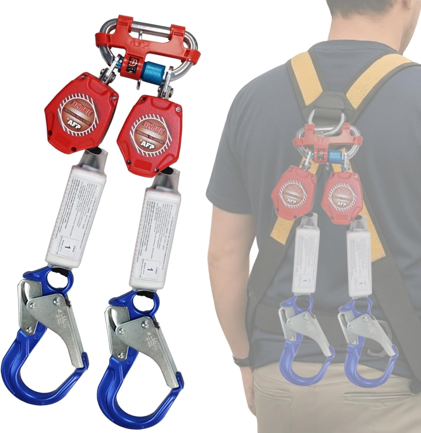 AFP Demon 6 Foot Double Web Leg Self Retracting Lifeline Safety Yoyo ...