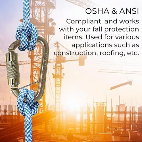 AFP Twist-Locking D-Steel High-Strength Carabiner w/Pin, ANSI & OSHA ...