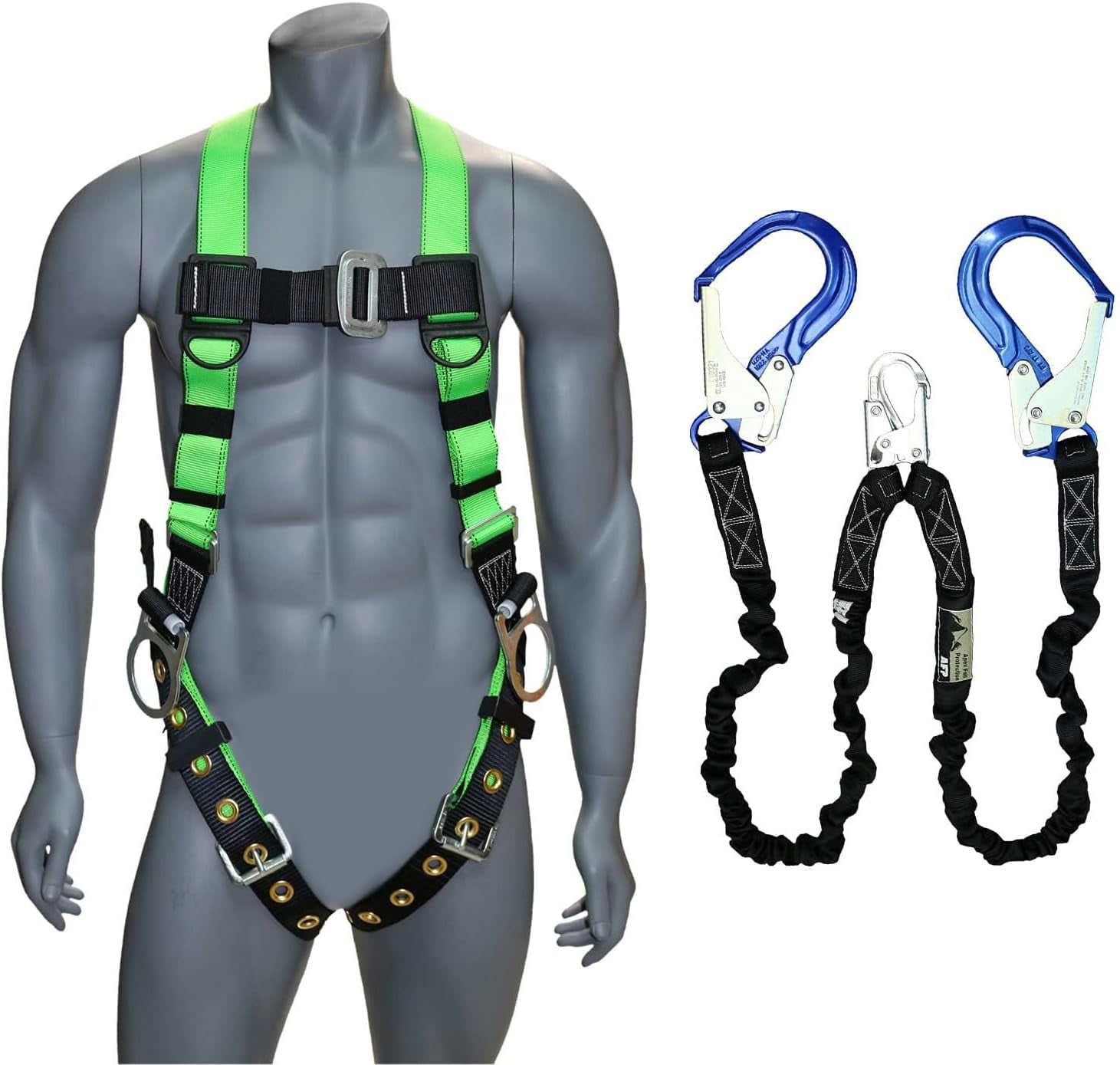 AFP Universal Full-Body Fall Protection Safety Harness w/ 3 D-Rings and ...