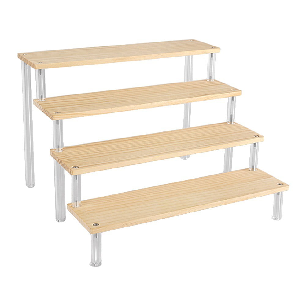 AFQH 1-5 Layers Wooden Ladder Rack Acrylic Multi-layer Ladder Display ...