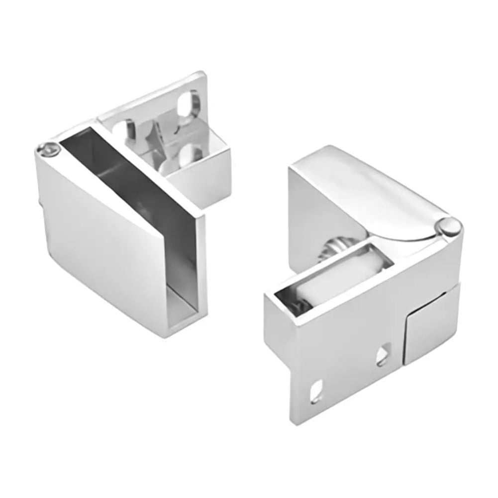 AFQH 1 Pair Glass Door Pivot Hinge Zinc Alloy Self-Closing Glass Door Hinge No Cupboard Showcase ...