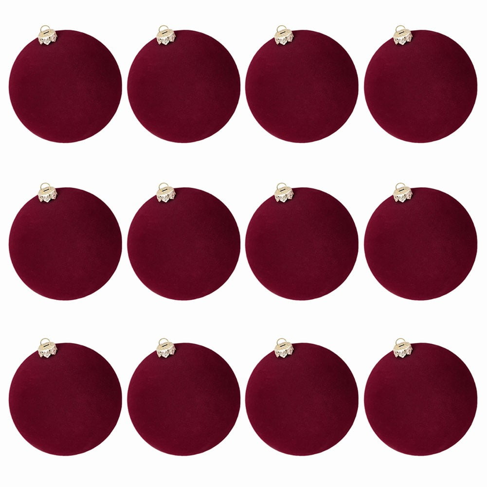 AFQH 12Pcs Velvet Christmas Ball Ornaments 6cm Christmas Balls Xmas ...