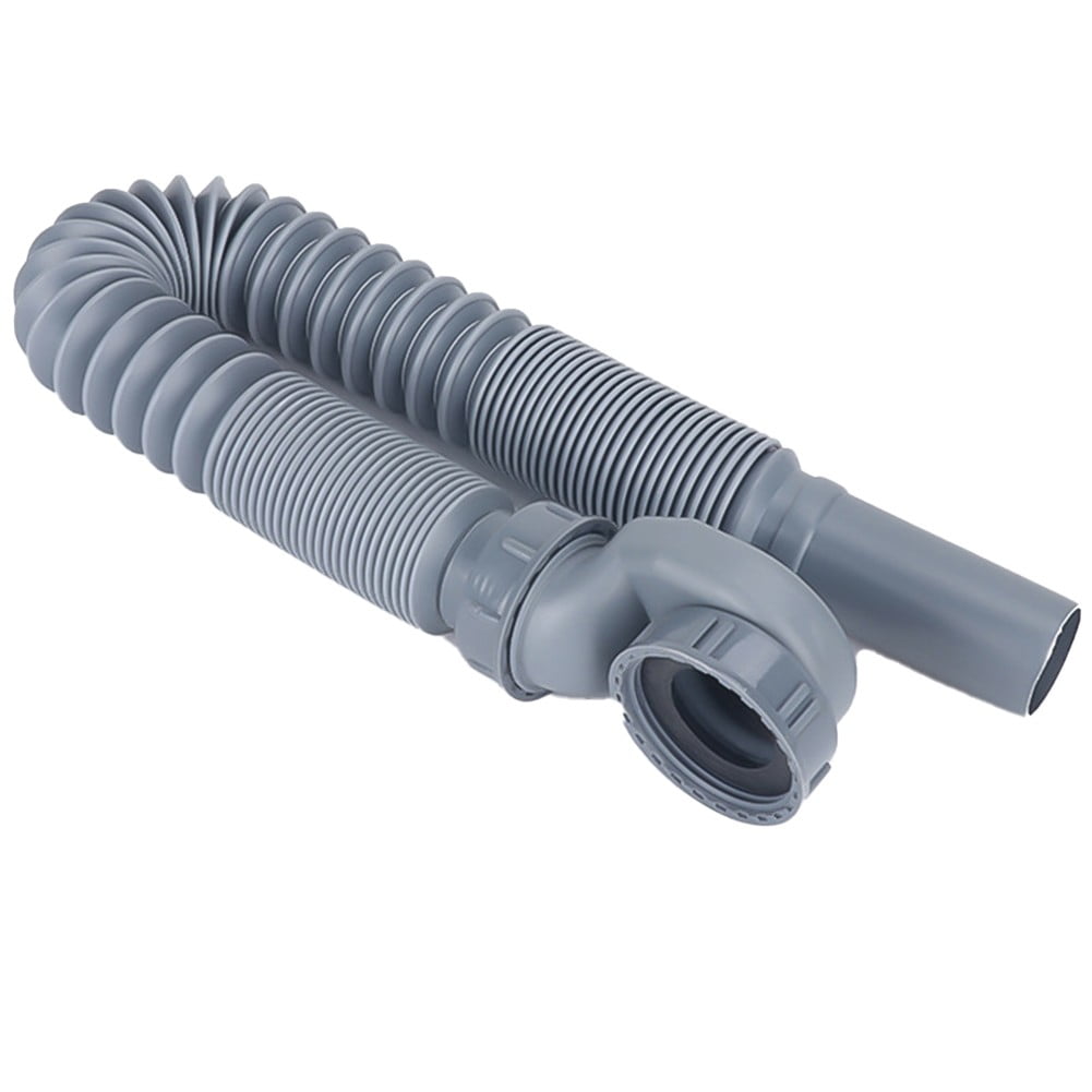 AFQH 1pc Low Profile Trap Flexible Bathtub Shower Drain Pipe Gray ABS ...