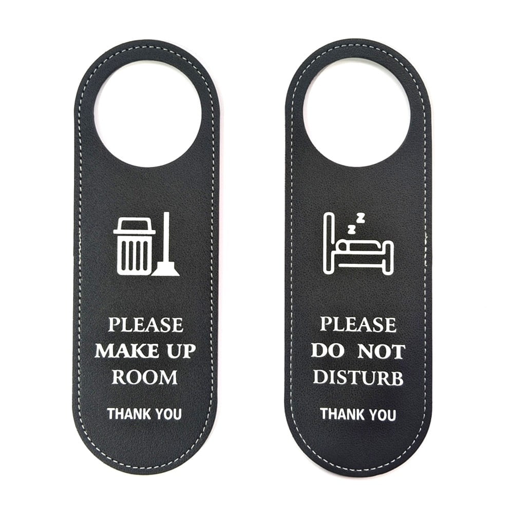 AFQH 1pcs Black Double-Sided Door Sign Reminder Sign Do Not Disturb ...