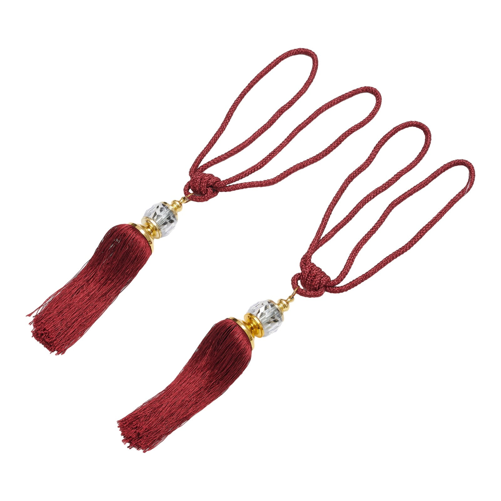 AFQH 2pcs Curtain Tieback Beaded Tassels Curtain Tieback Rope Window ...
