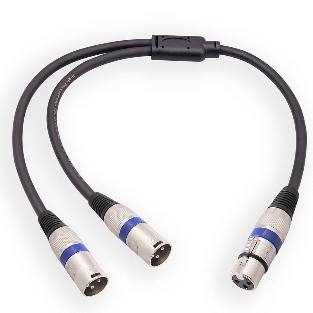 AFQH 3Pin XLR Female to Dual XLR Male Patch Y Cable Balanced Microphone ...