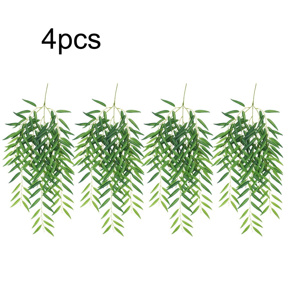 AFQH 4Pcs Simulation Willow Leaf Weeping Willow Strip Wall Hanging ...
