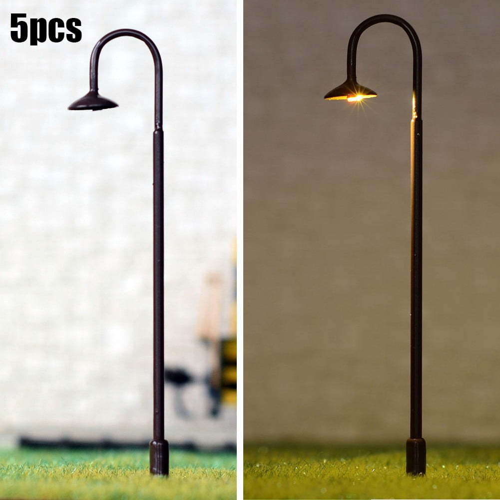 AFQH 5pcs Miniature Scale OO/HO Scale Street Light Model 3V LED Lamp ...
