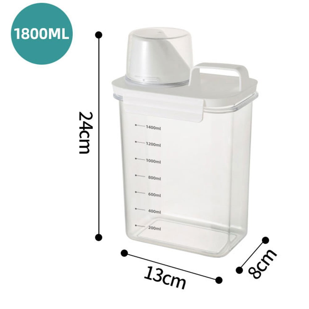 AFQH Clear Laundry Detergent Dispenser Airtight Powder Storage Box ...