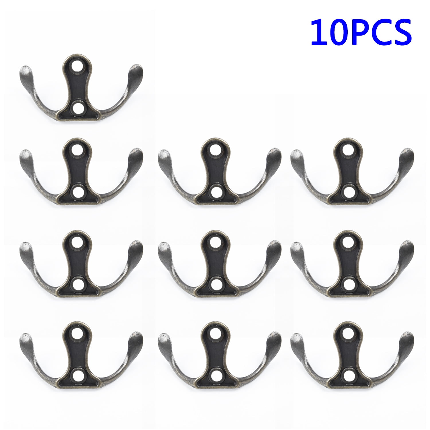 AFQH Coat Hooks Wall Hooks for Hanging Heavy Duty Double Prong Metal ...