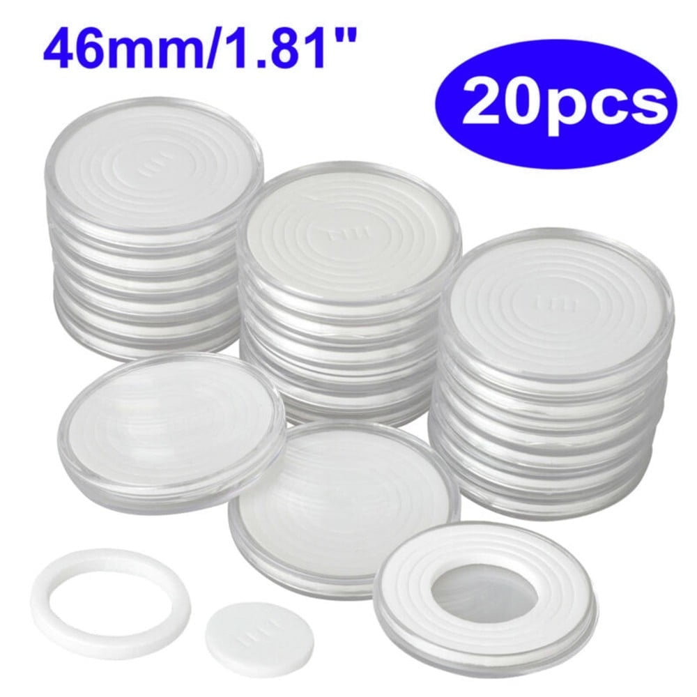 AFQH Coin Capsules 20Pcs 46mm Coin Capsules With 5 Sizes Adjustable ...