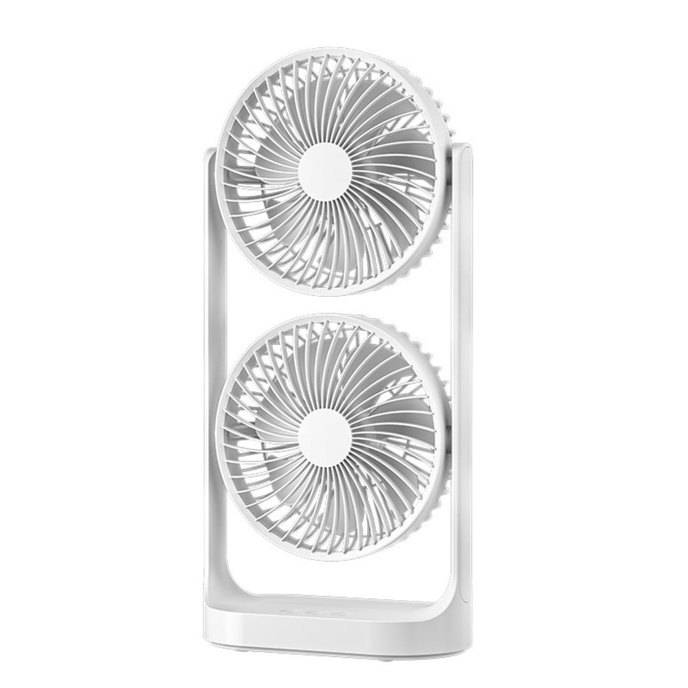 AFQH Double-Headed Air Conditioner Fan 3Speeds Rechargeable USB Desk ...