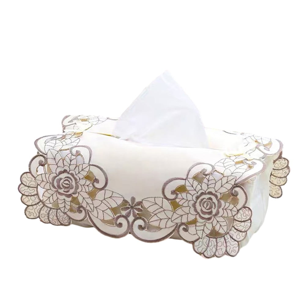 AFQH Exquisite Vintage Lace Fabric Tissue Box Cover European Style ...