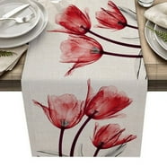 Boho Floral Leaf Black Dining Table Runner 72 inches Long, Bohemia ...