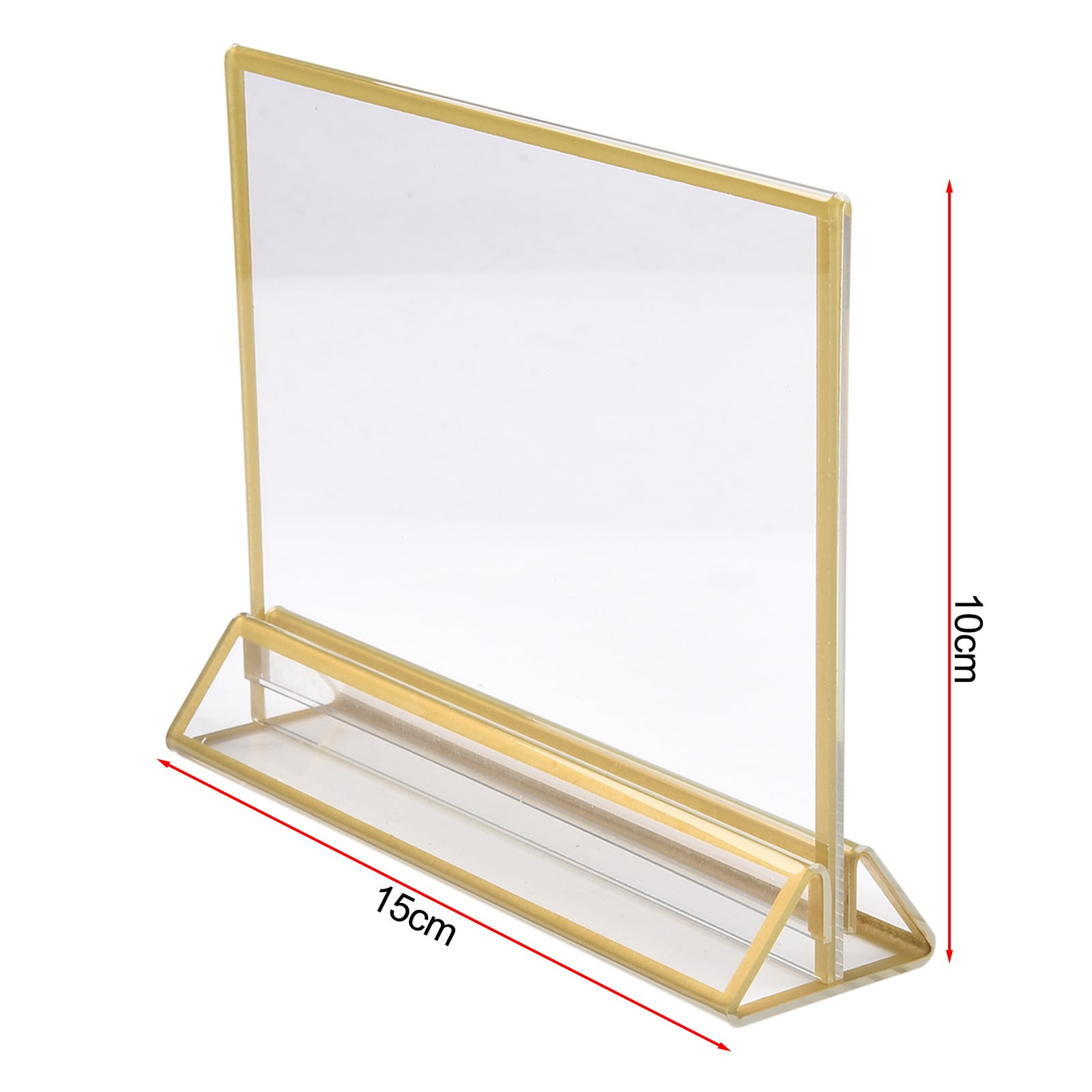 AFQH Gold Clear Acrylic Sign Holder Double Sided Menu Holder Clear Sign ...