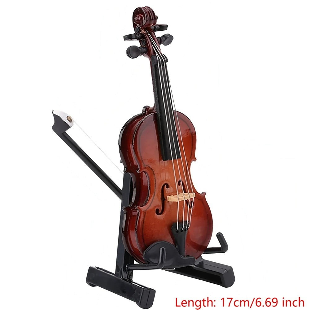 AFQH Miniature Bass Violin Ornament with Stand and Case - Perfect ...