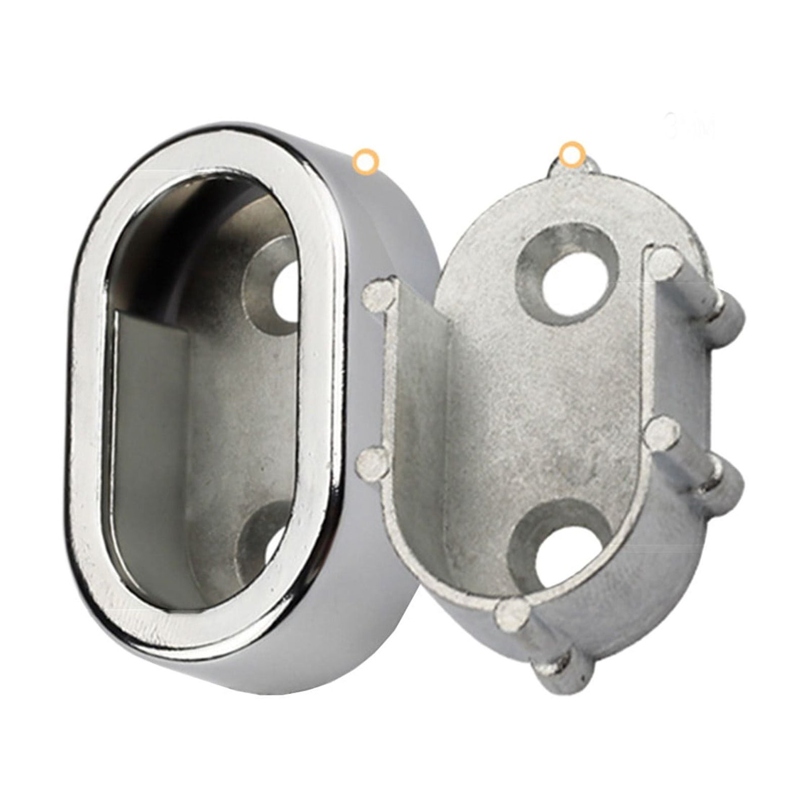 AFQH Oval Closet Rod End Supports Wardrobe Flange Bracket Holder Zinc ...