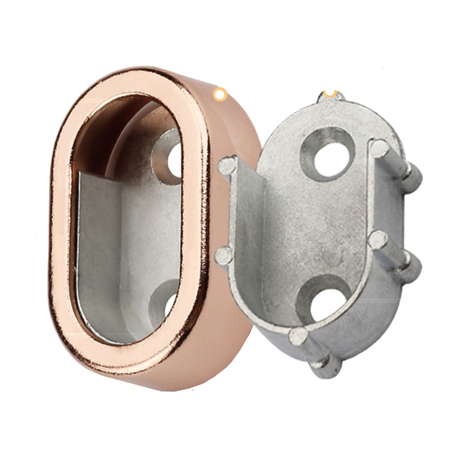 AFQH Oval Closet Rod End Supports Wardrobe Flange Bracket Holder Zinc ...