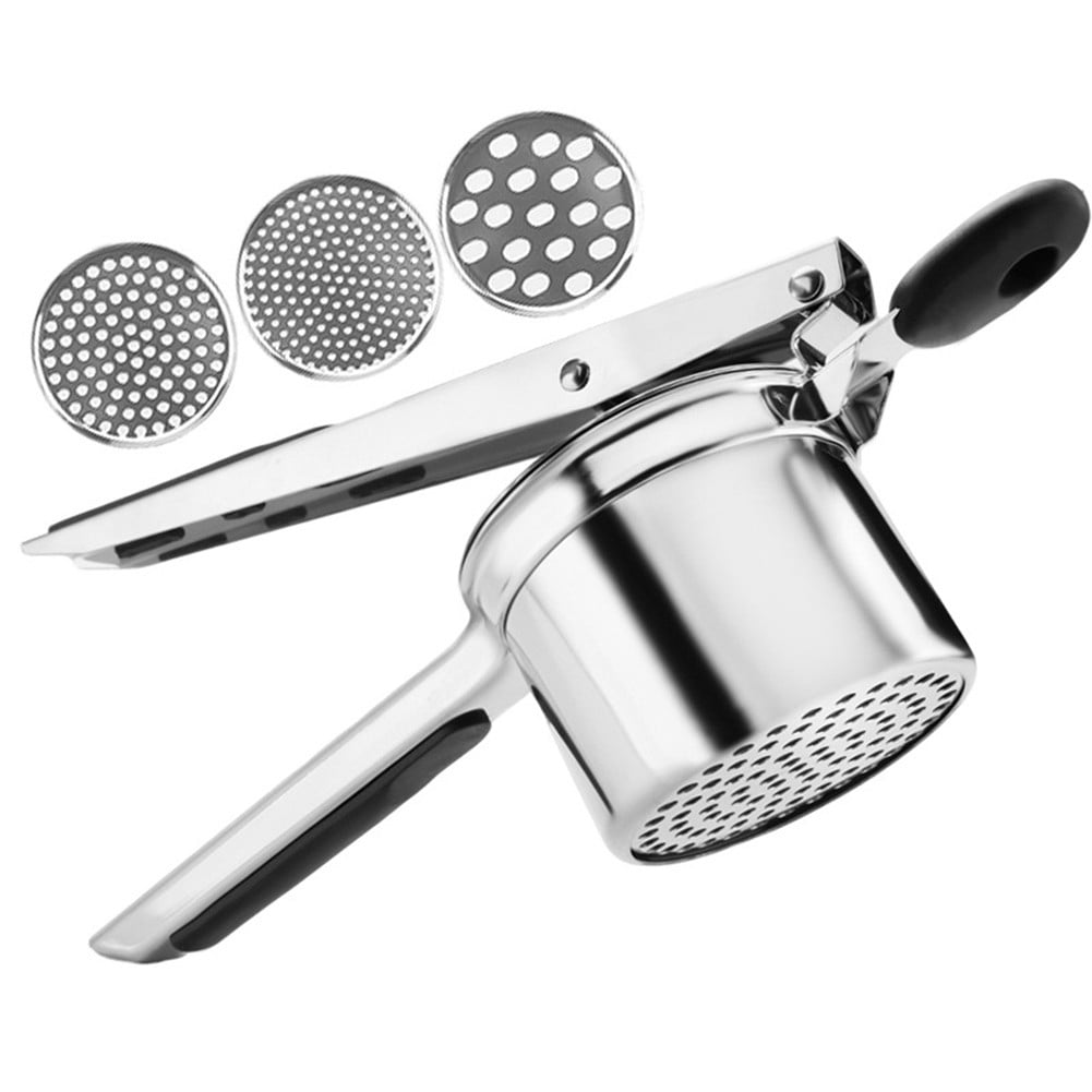 AFQH Potato press stainless steel potato press silicone handle potato ...