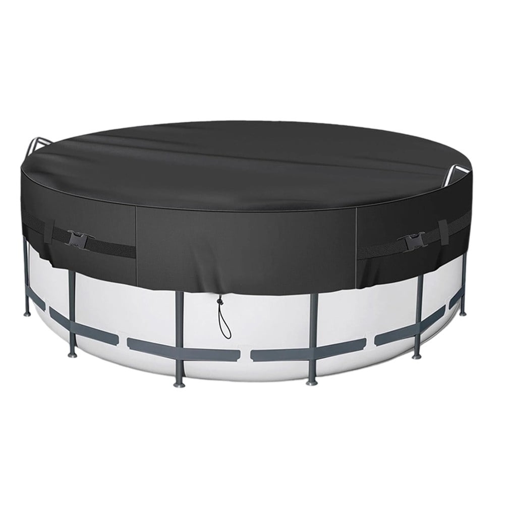 AFQH Round Pool Cover for 8/10/12ft Pools, 210D Oxford Cloth,storage ...