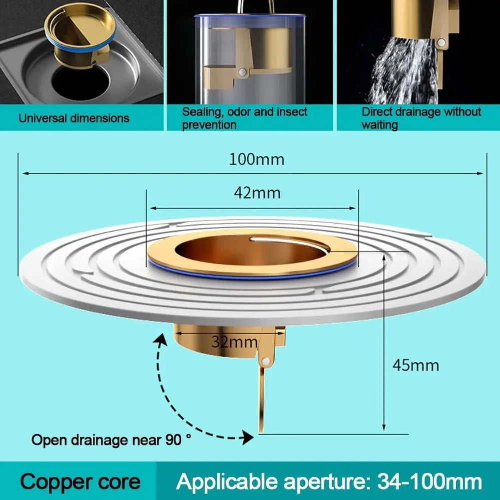 AFQH Shower Drain Floor Drain Backflow Preventer Magnetic Levitation ...