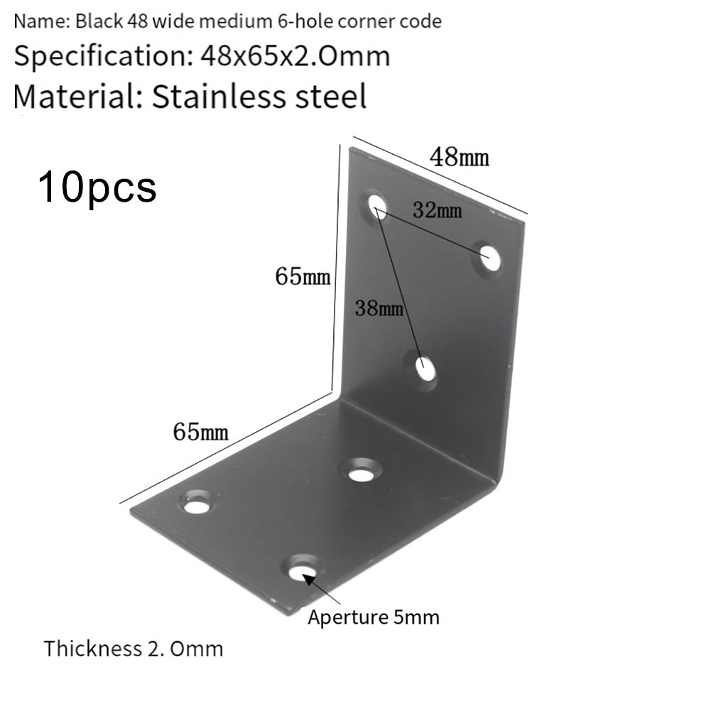 AFQH Stainless steel black corner bracket bracket right angle corner ...
