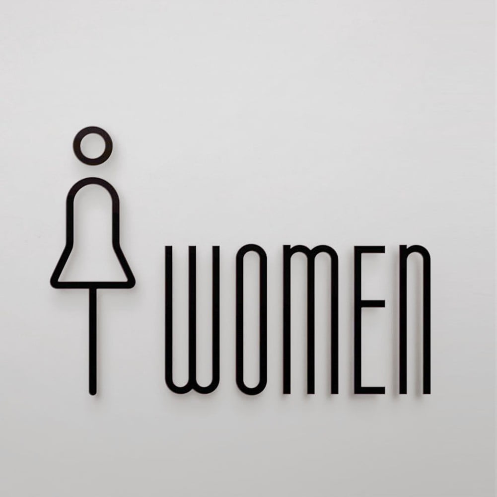 AFQH Toilet Sign Plate Wash Room Door Wall Label Sticker Wc Signage ...