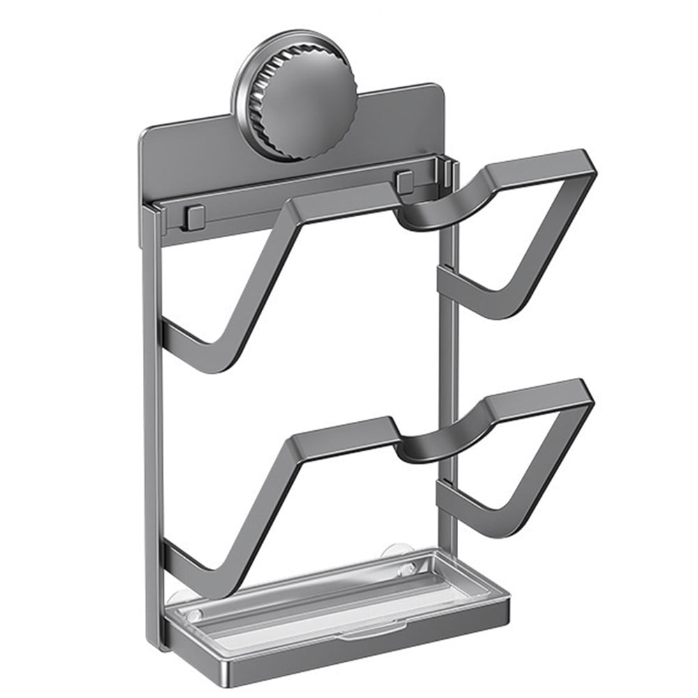 AFQH Wall-Mounted Pot Lid Holder with Drain Tray - Space-Saving Kitchen ...