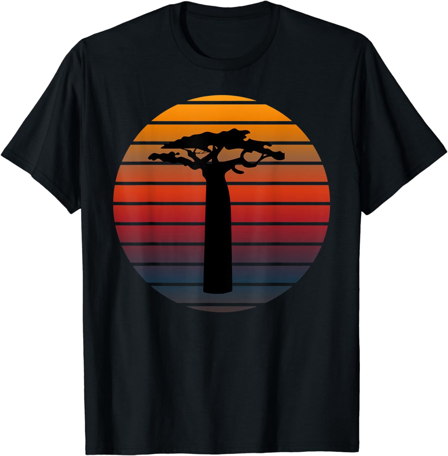 AFRICAN BAOBAB TREE, THE TREE OF LIFE ON VINTAGE SUNSET T-Shirt ...