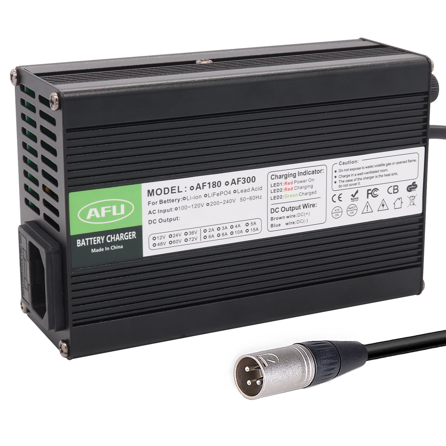 AFU 50.4V 5A Charger 12S 44.4V Li-ion Battery Smart Charger Battery ...