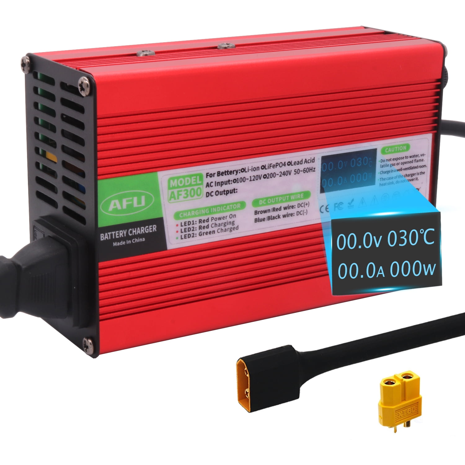 AFU 75.6V 3.5A Li-ion Battery Charger with OLED Charging Display for ...