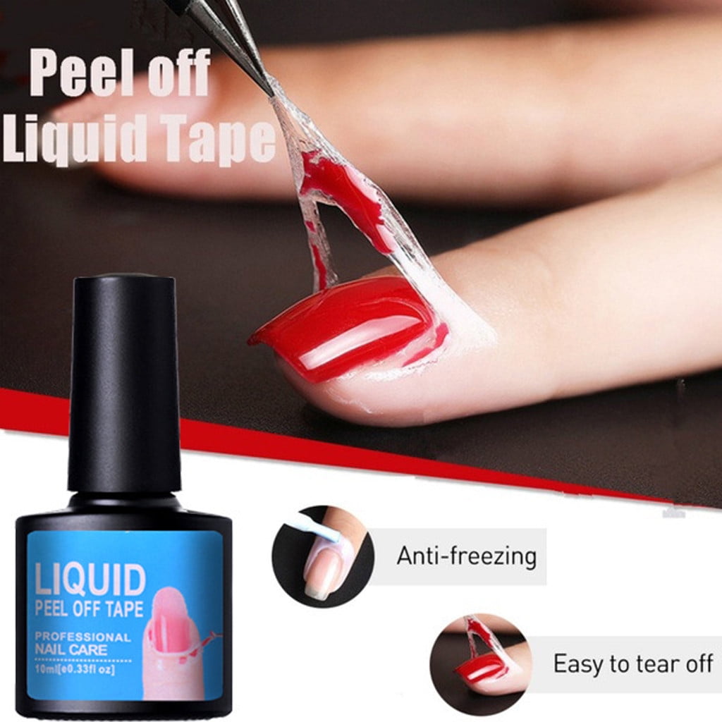 AFUADF 2pc Nail Art Anti-Overflow Base Coat Liquid Tape Nail Gel Peel ...