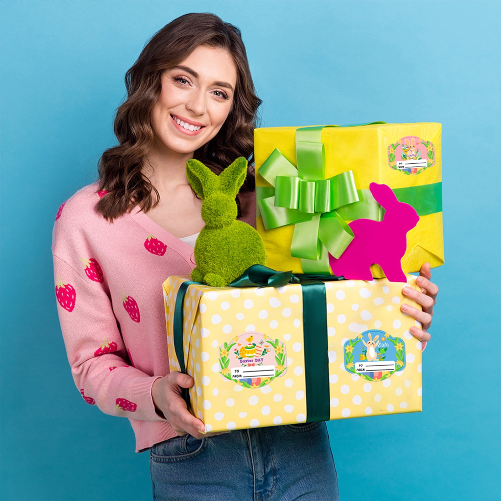 AFUADF 80PCS Easter Name Label Stickers For Easter Eggs Gift Tags ...