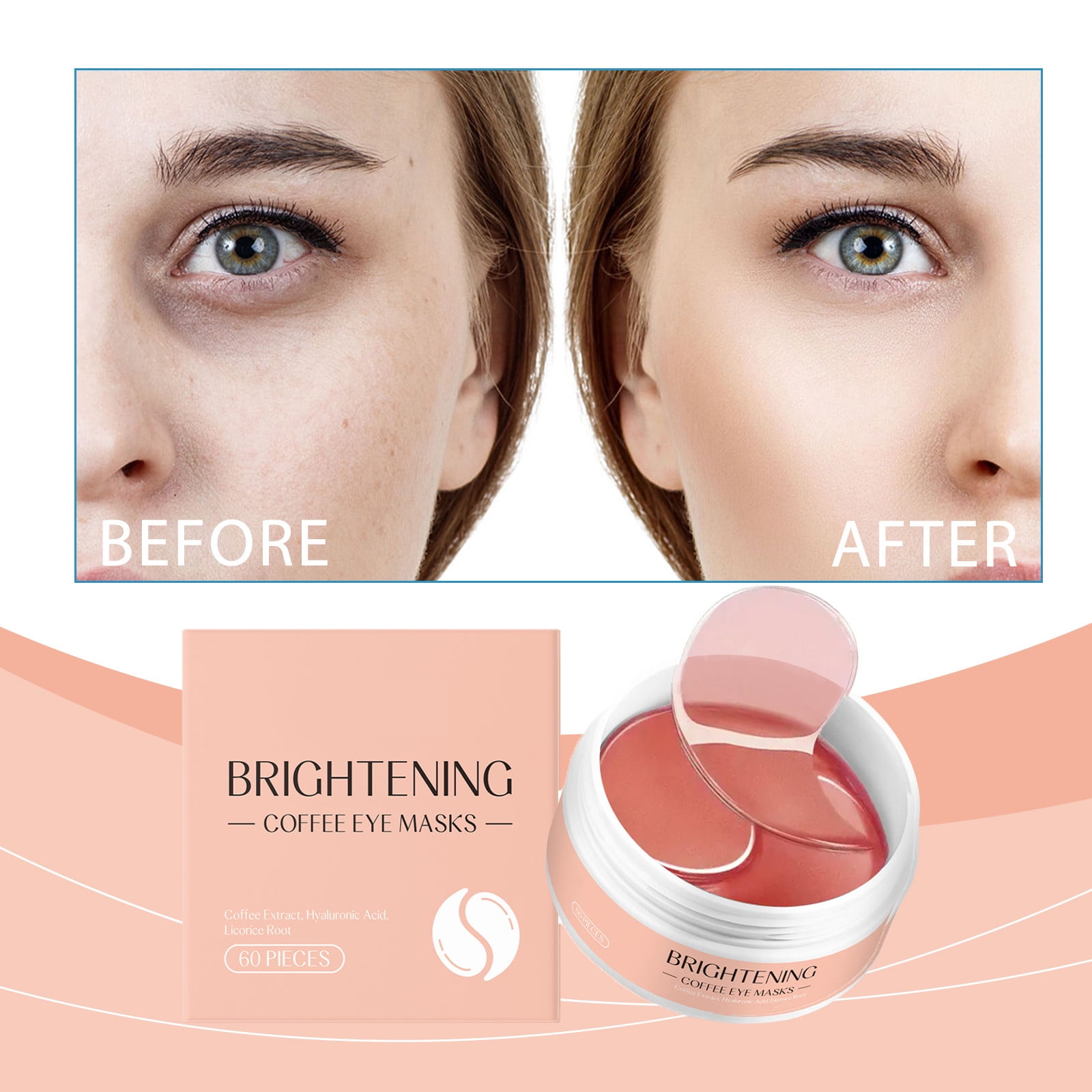 AFUADF Brightening Eye Mask Hyaluronic Eye Mask With Caffeine Under Eye ...