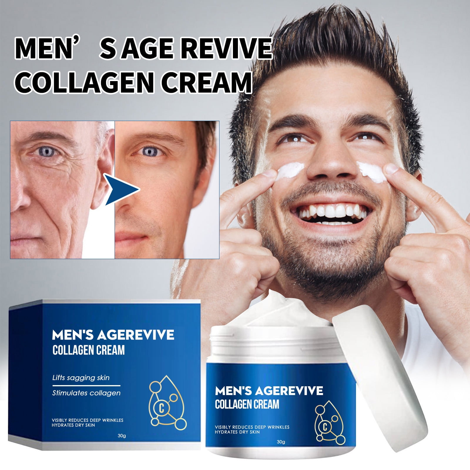 AFUADF Men’s Age Cream,Wrinkle Cream Tightens, Reduces Fine Lines And Wrinkles, Brightens Skin ...
